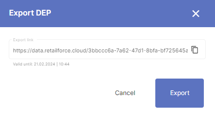 Export DEP – RetailForce Software GmbH